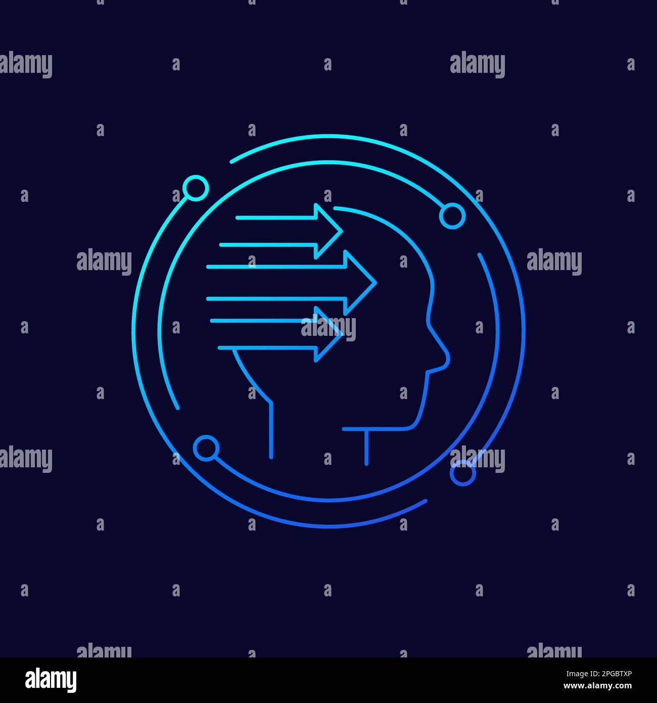 head and arrows line vector icon Stock Vector Image & Art - Alamy