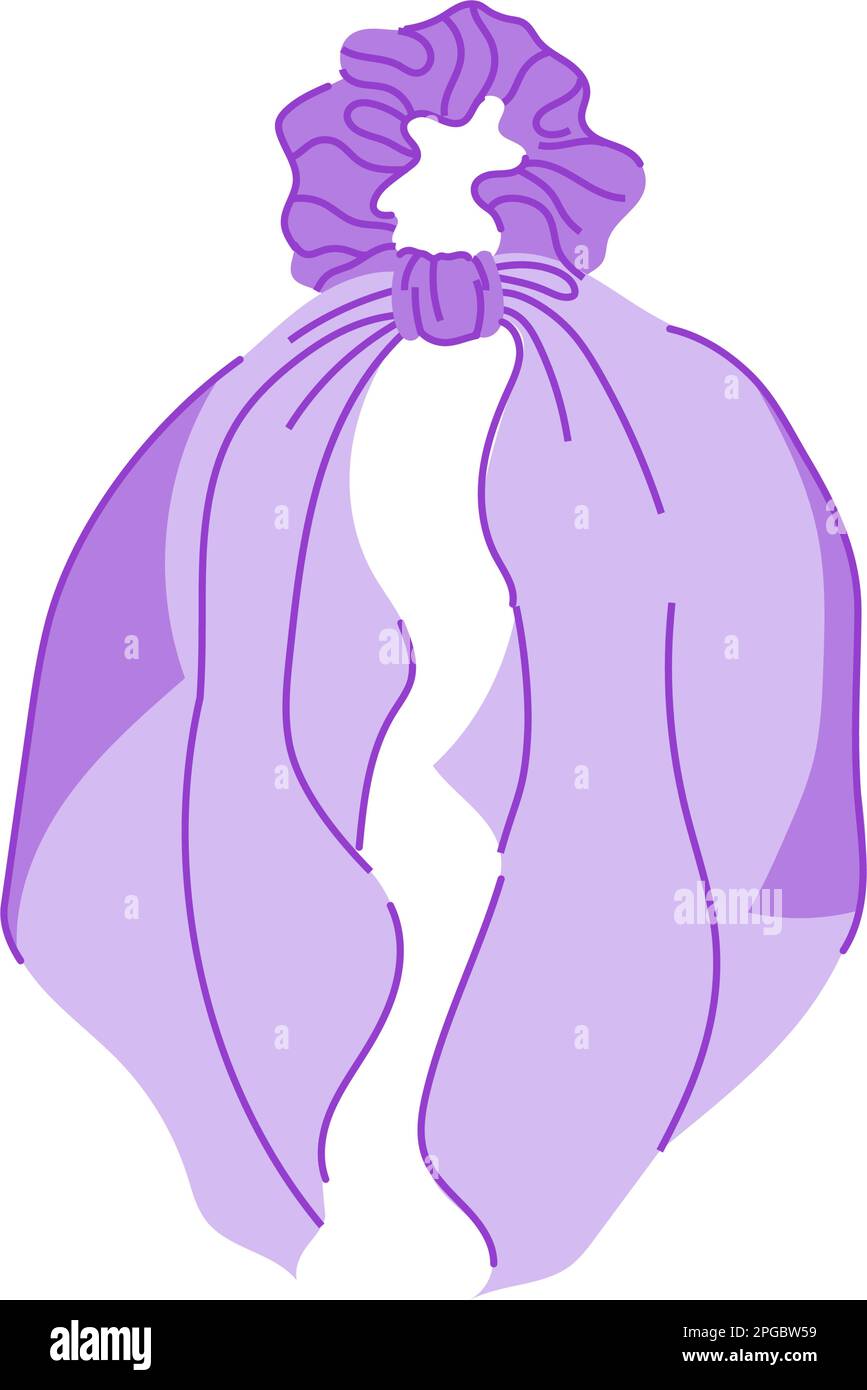 beauty hair scrunchies cartoon vector illustration Stock Vector Image ...