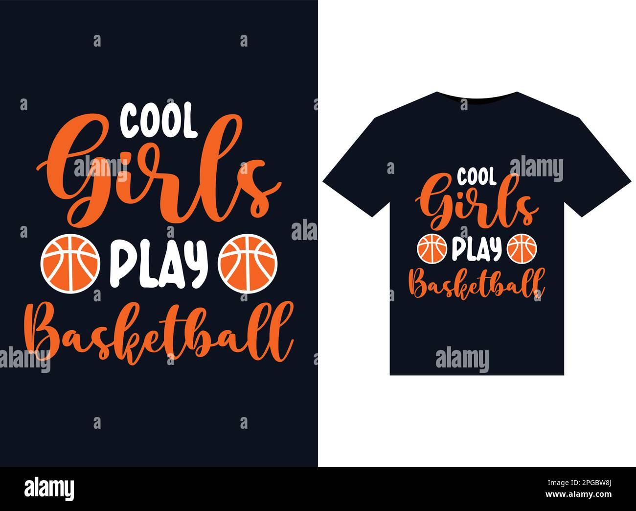 Cool Girls Play Basketball illustrations for print-ready T-Shirts ...