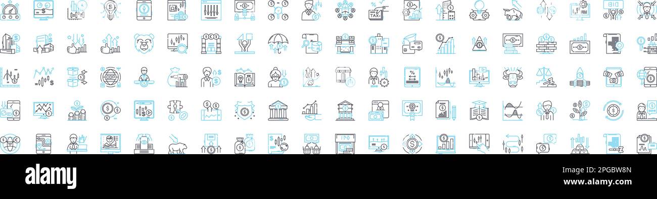 Financial analytics vector line icons set. Financial, Analytics ...
