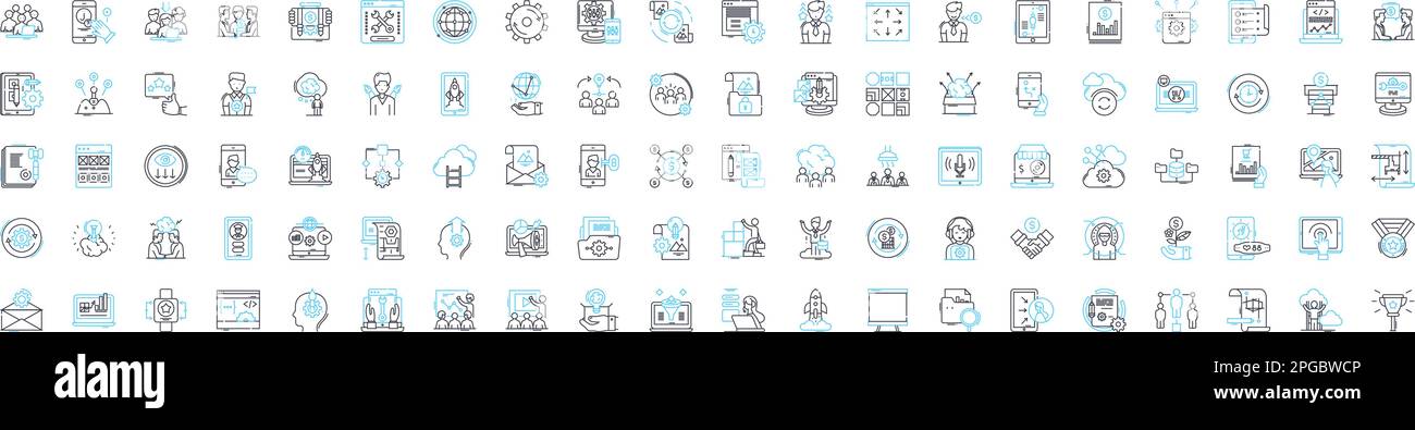 Development vector line icons set. Growth, Improvement, Expansion ...