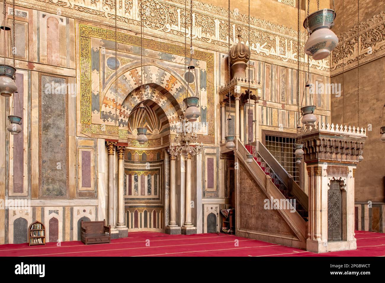 Inside of Mosque of El Sultan Hasan, Cairo, Egypt Stock Photo - Alamy