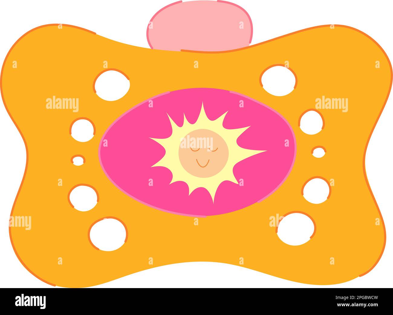 newborn pacifier baby cartoon vector illustration Stock Vector Image ...