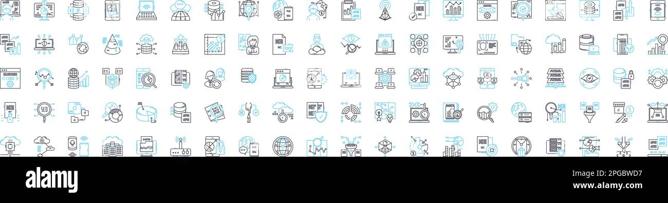 Network analysis vector line icons set. Network, Analysis, Topology ...
