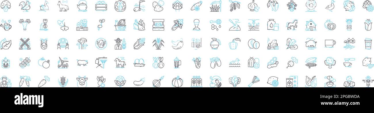 Agricultural market vector line icons set. Farming, Agriculture, Crop ...