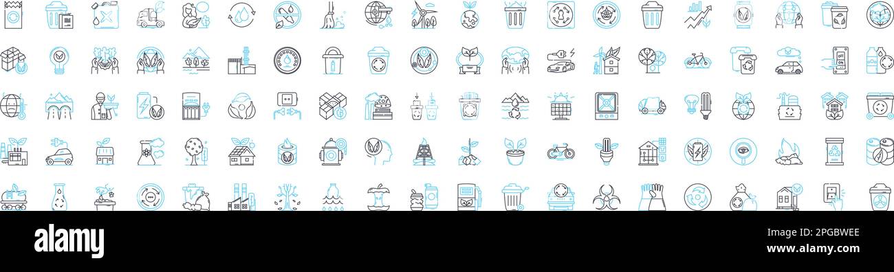 Environment and sustainability vector line icons set. Environment ...