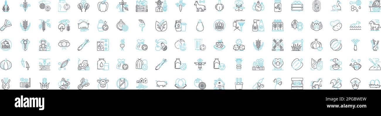 Eco farm vector line icons set. Ecofarm, Sustainable, Agriculture ...