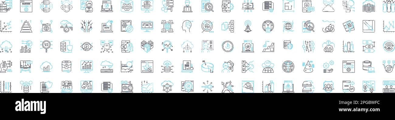 Network Data Vector Line Icons Set Networking Data Transfer 2065