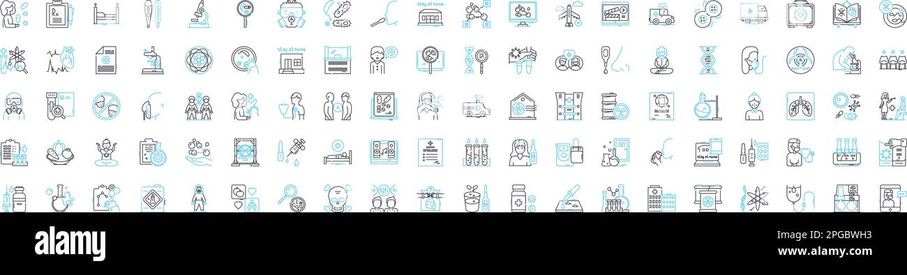 Pandemic vector line icons set. Coronavirus, Outbreak, Illness ...