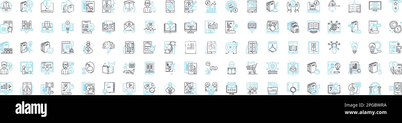Copywriting vector line icons set. Copy, Writing, Copywriter, Freelance ...