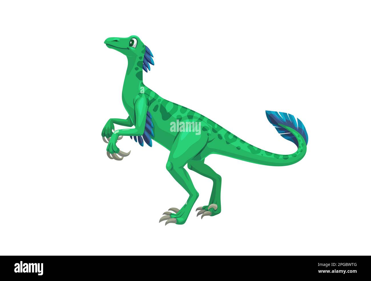 Cartoon troodon dinosaur character. Isolated vector small carnivorous ...