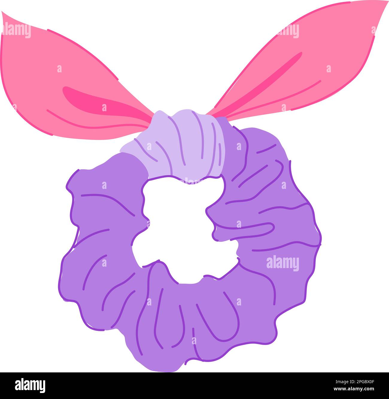 accessory hair scrunchies cartoon vector illustration Stock Vector ...