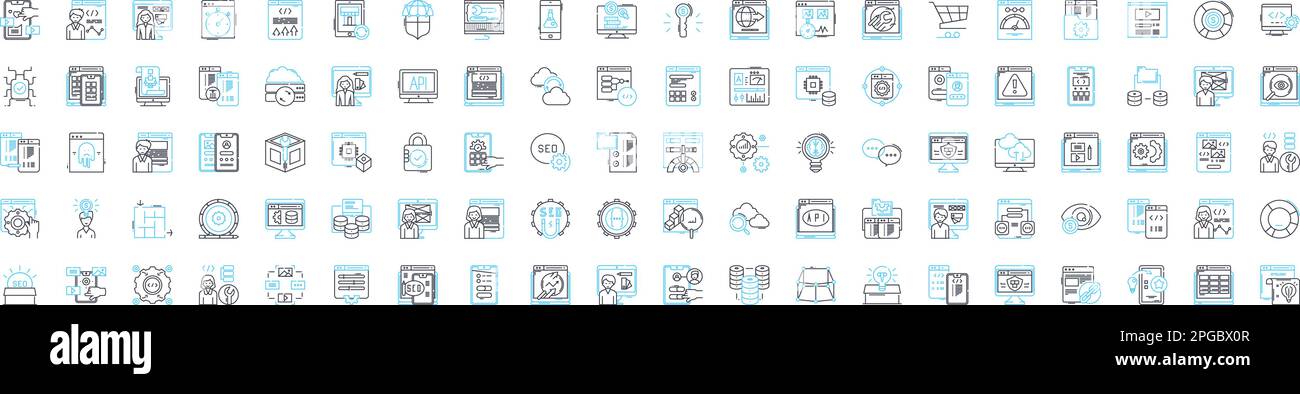 seo development vector line icons set. SEO, Development, Search, Engine ...