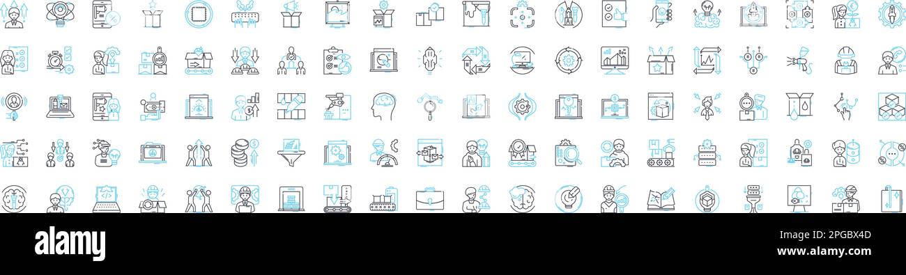 Content Management System Vector Line Icons Set Cms Content