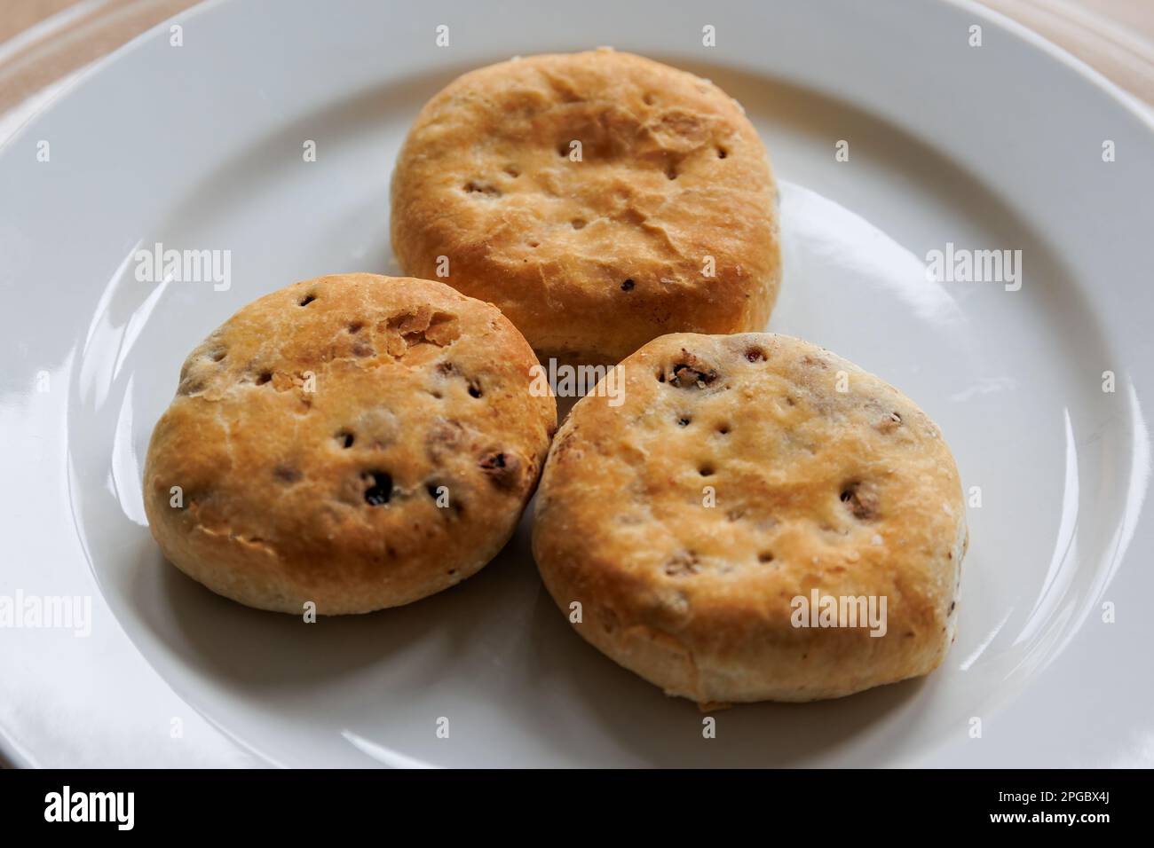 Traditional Lancashire Eccles Cakes, made with flaky pastry and ...