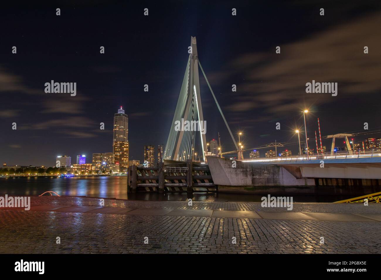 A breathtaking view of a majestic city skylight featuring illuminated ...