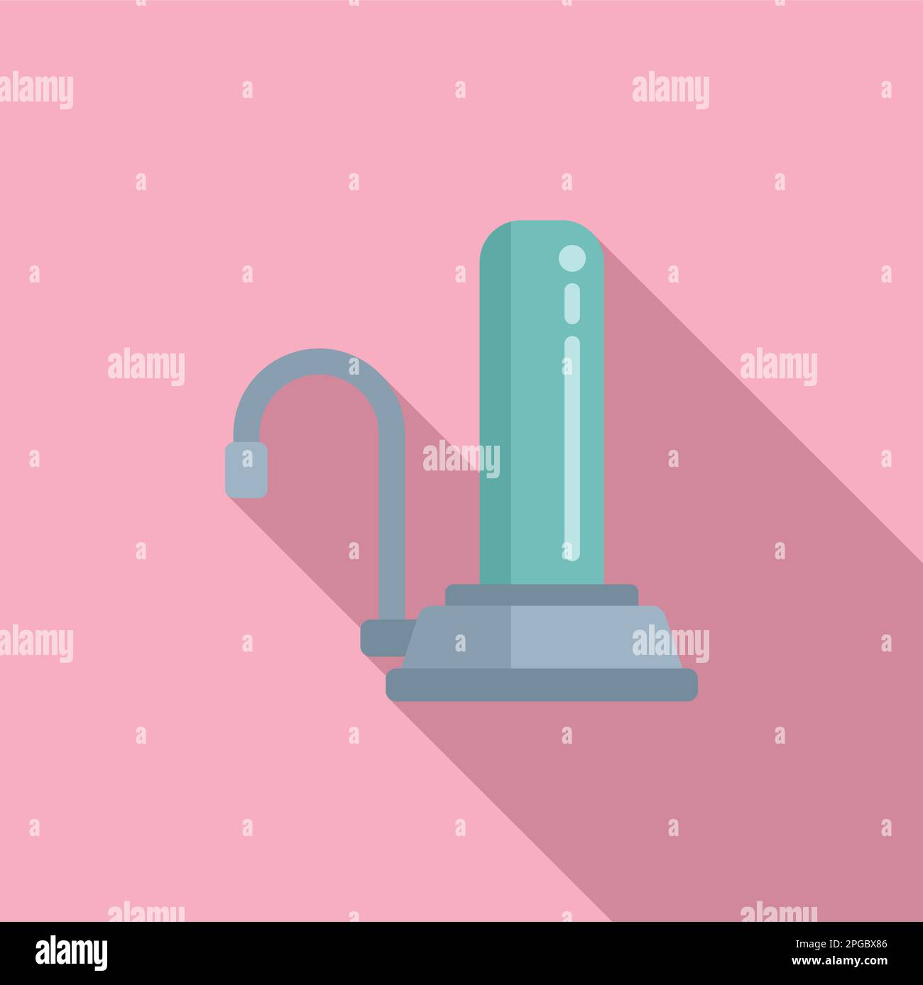 Water tap filter icon flat vector. Container liquid. Ecology pipe Stock ...