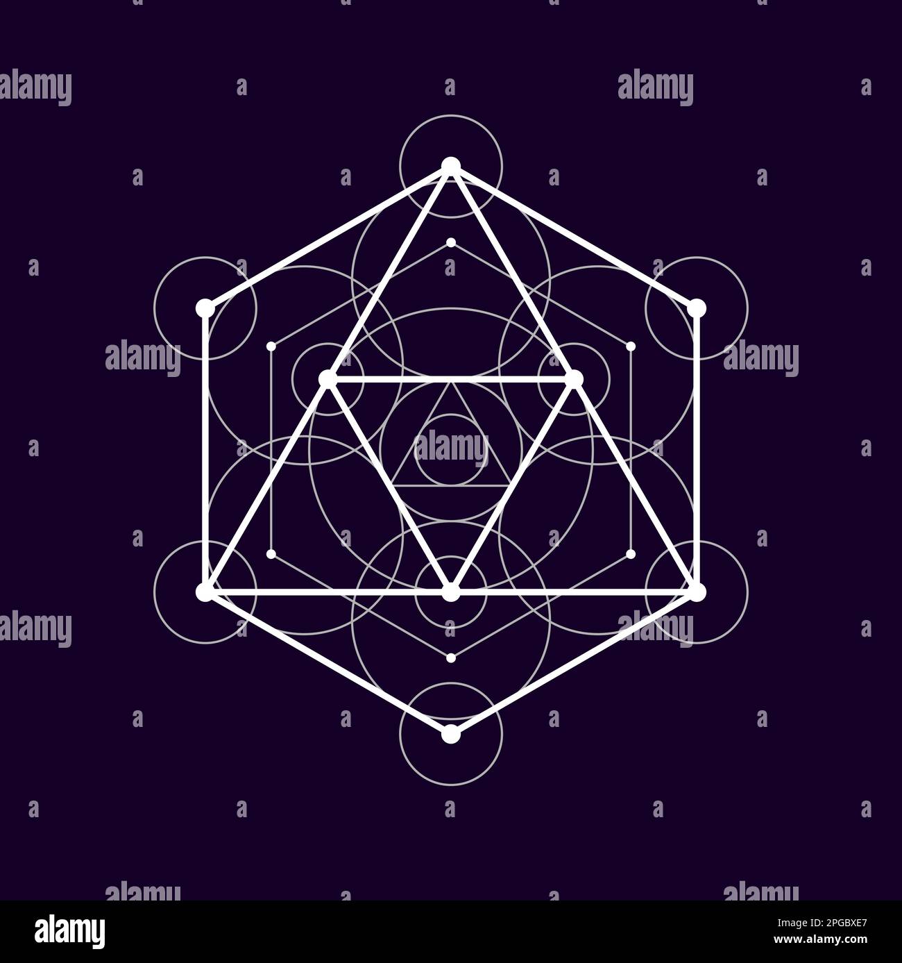 Mystical tribal geometric shape of connected lines and circles, mystic ...
