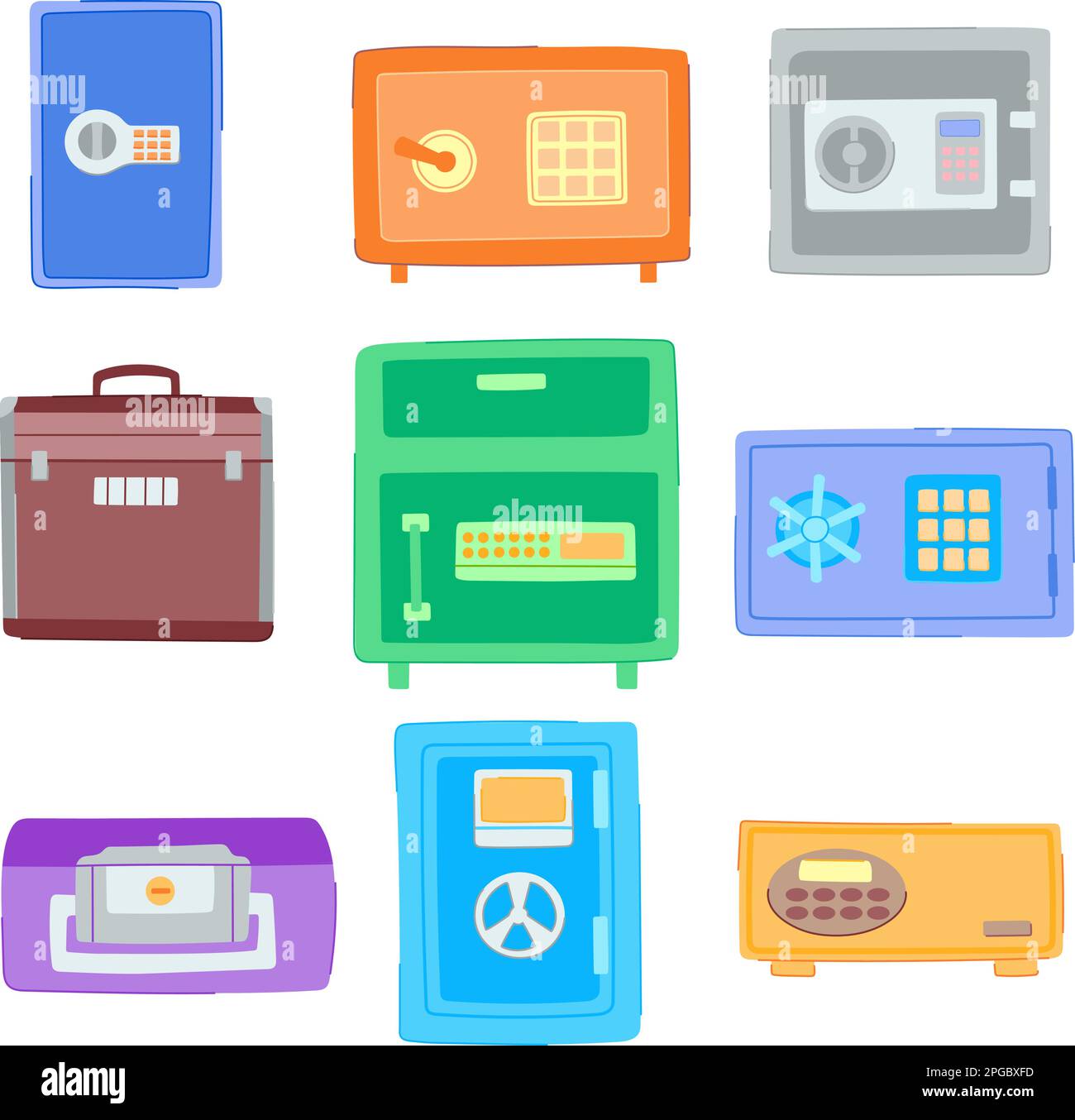 safe set cartoon vector illustration Stock Vector Image & Art - Alamy