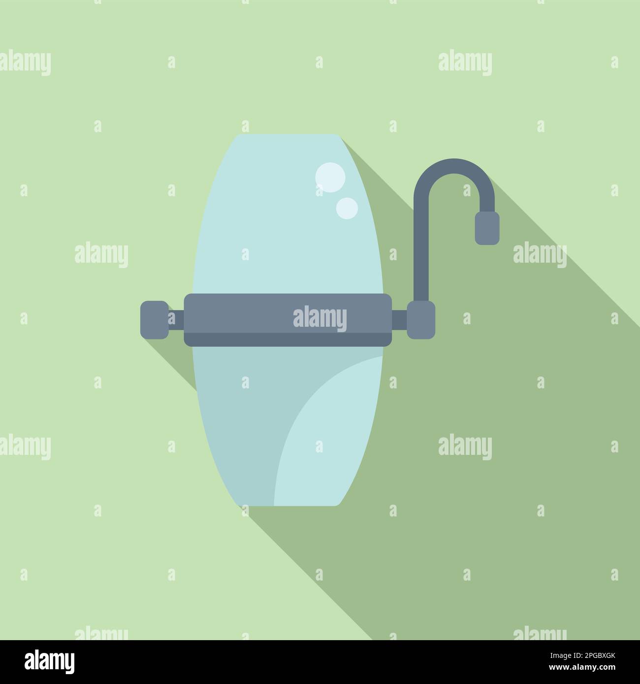 Osmosis water tank icon flat vector. Treatment equipment. Container ...