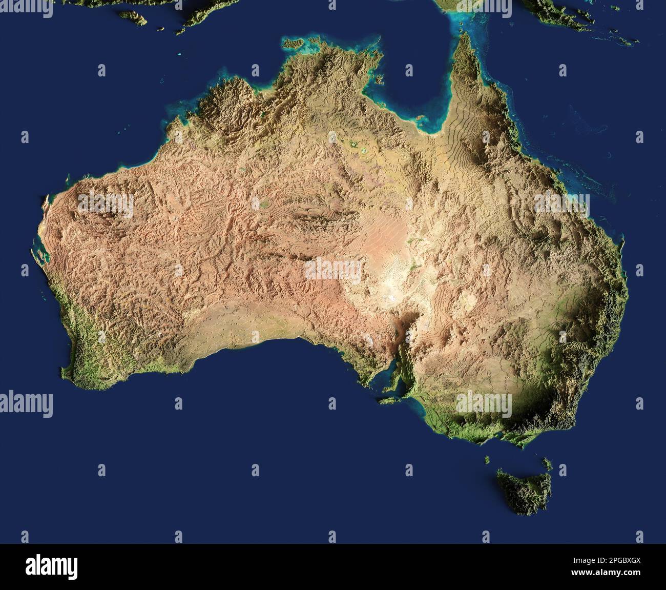 3d illustration of a highly detailed map of Australia. Elements of this ...