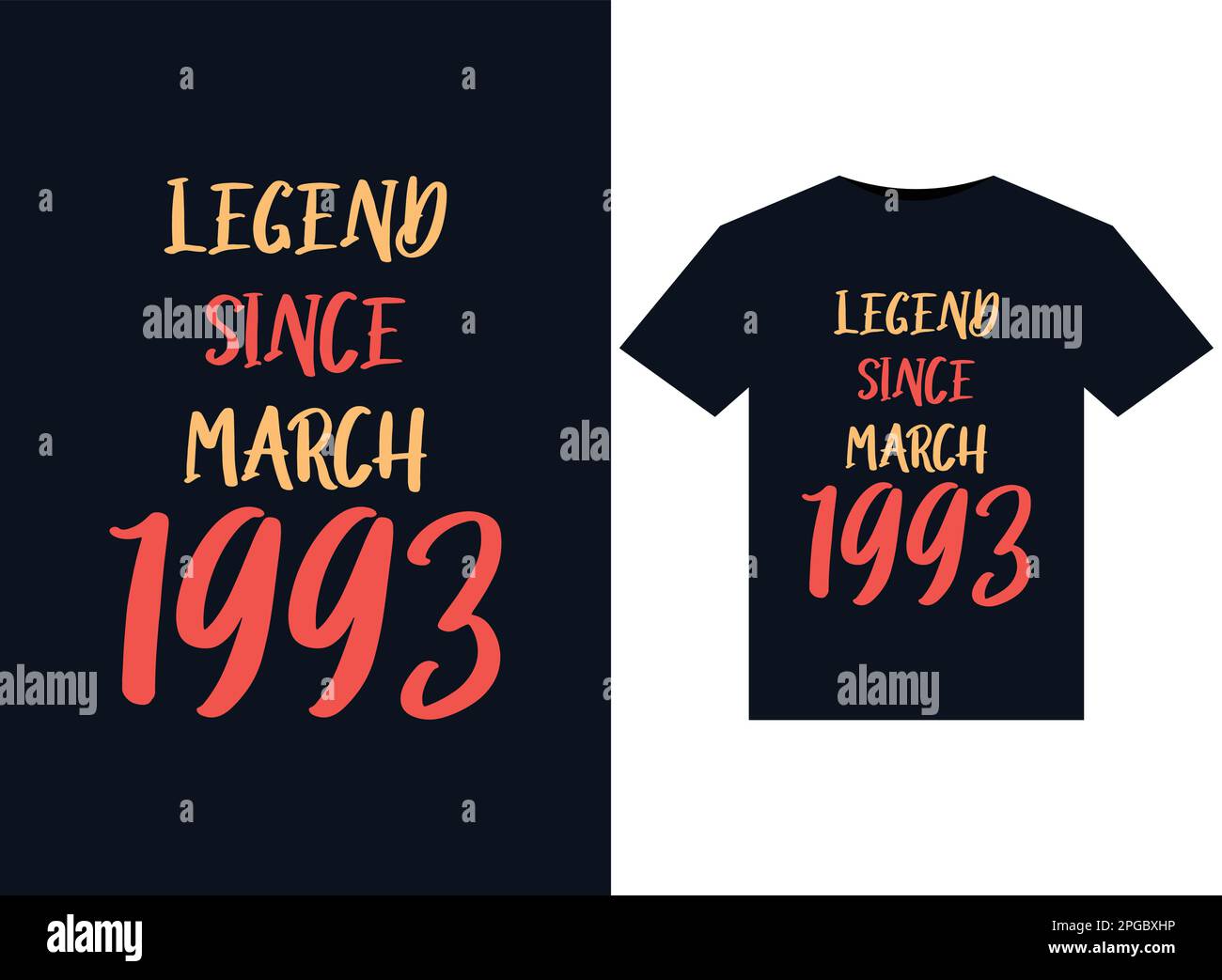 Legend Since March 1993 illustrations for print-ready T-Shirts design Stock Vector Image & Art ...