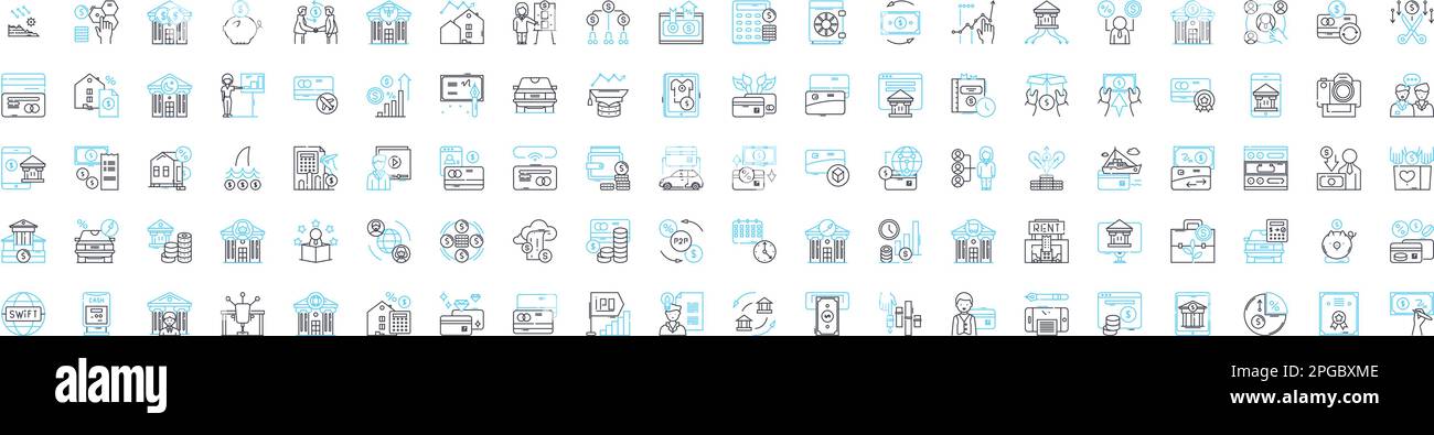 Financial modeling vector line icons set. Cashflow, Forecasting ...