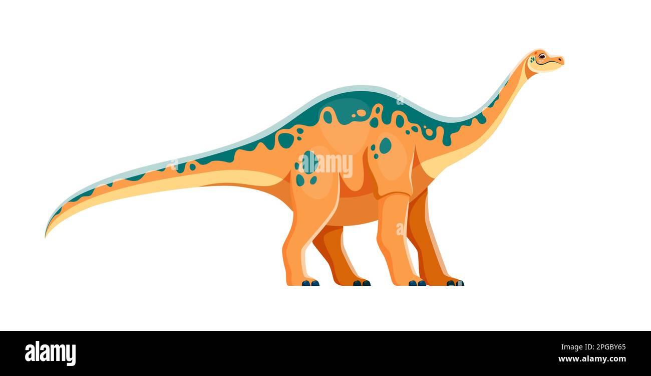 Cartoon Apatosaurus dinosaur character. Ancient wildlife creature or ...