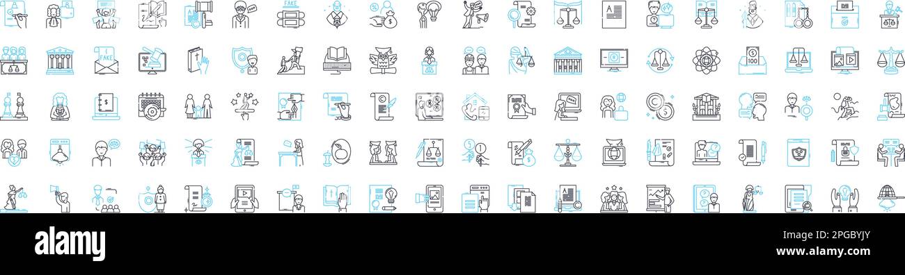 Courthouse rights vector line icons set. Lawyer, Garnishment, Due ...