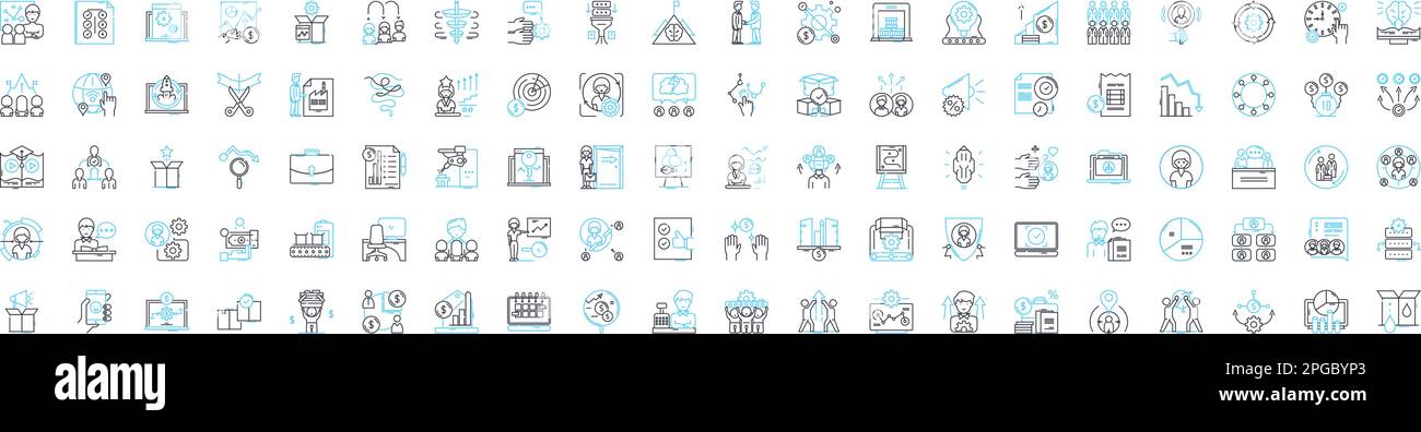 Organization business vector line icons set. Company, Management ...