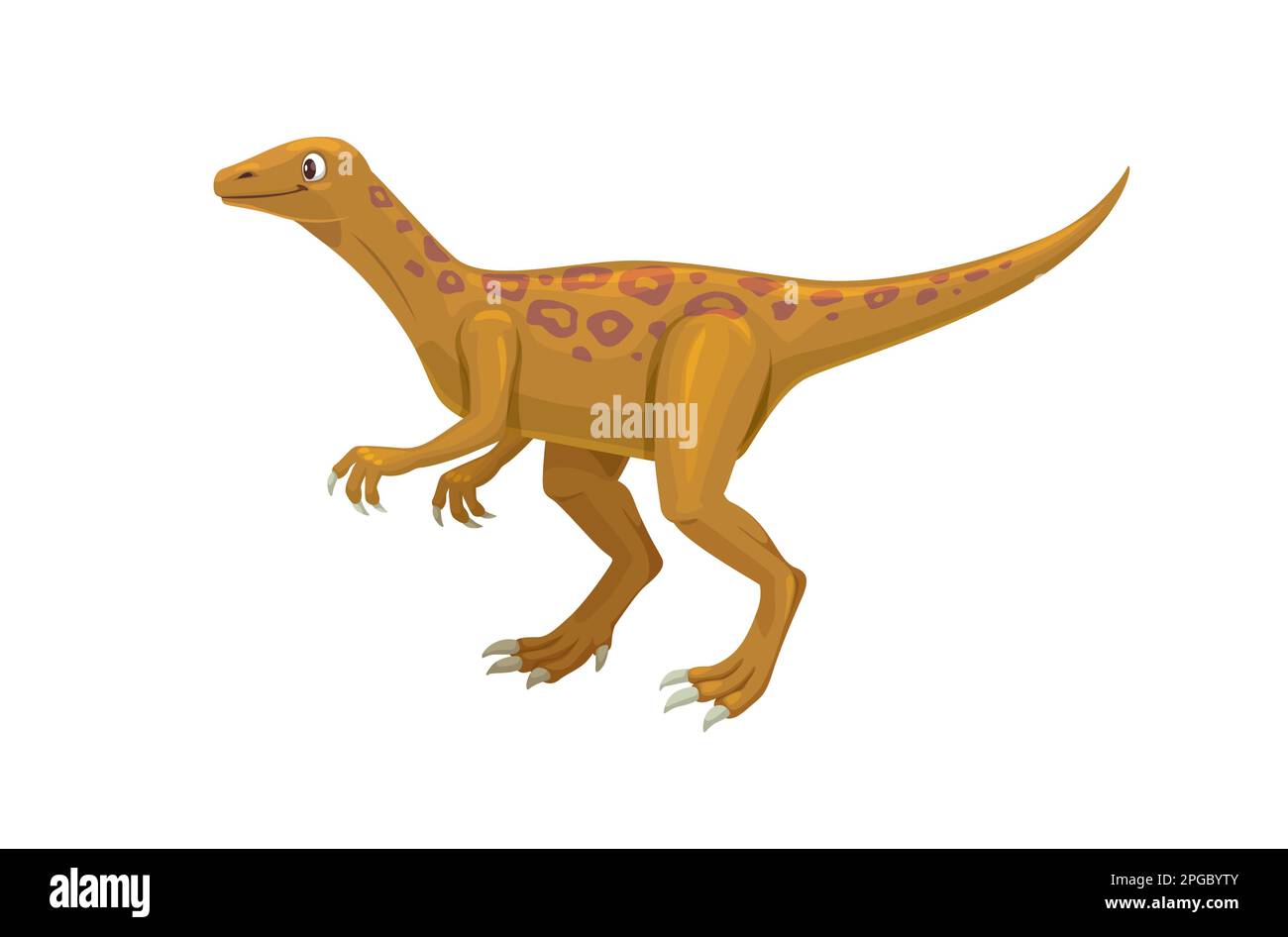 Cartoon eoraptor dinosaur character. Isolated vector carnivore lived in ...