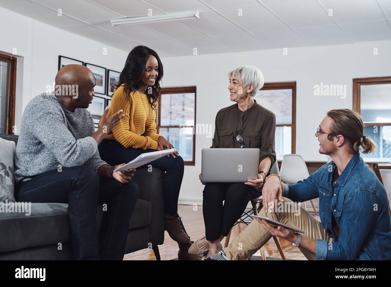 Ideas change the future. a group of businesspeople having a meeting and ...