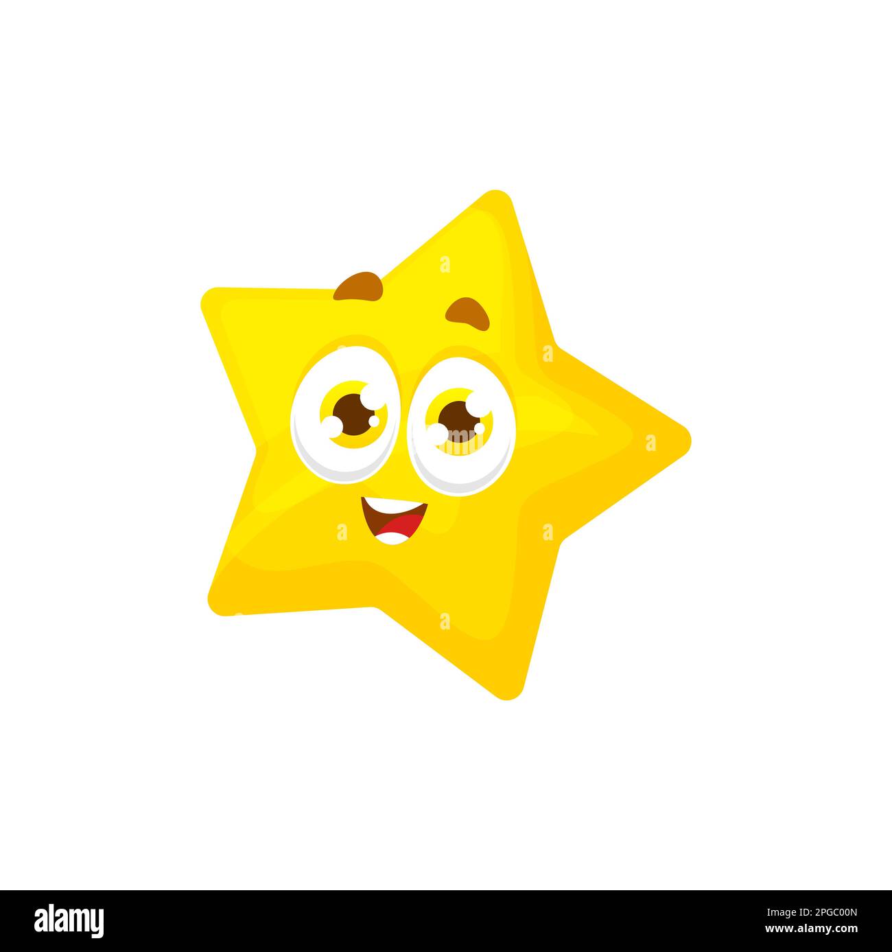 Cartoon star character with cheerful expression, yellow star shaped ...