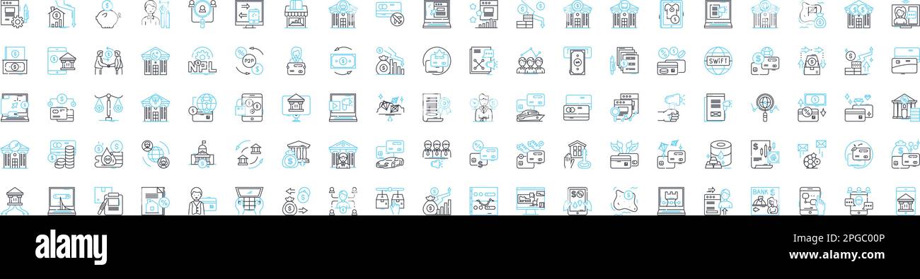 Asset management vector line icons set. Assets, Management, Investment ...