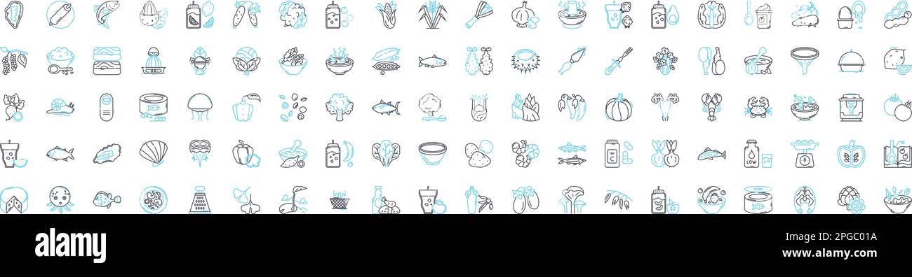 Dinner vector line icons set. Meal, Supper, Cuisine, Banquet, Dine ...