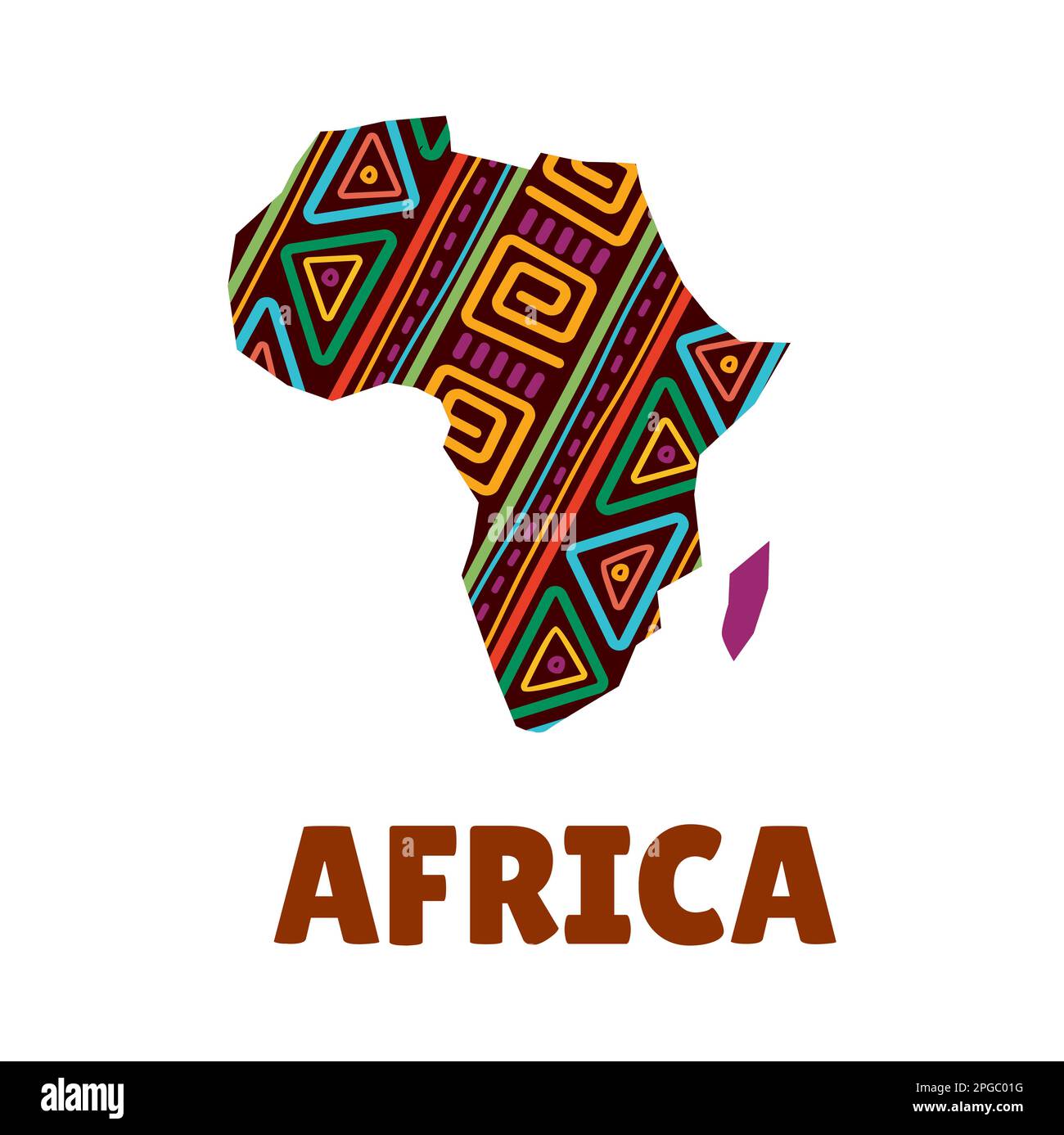 Africa map icon, African festival, travel, tourism and culture vector ...
