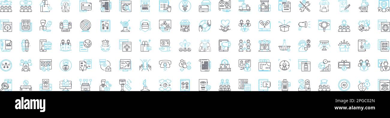 Interactive media vector line icons set. Interactive, Media, Online ...