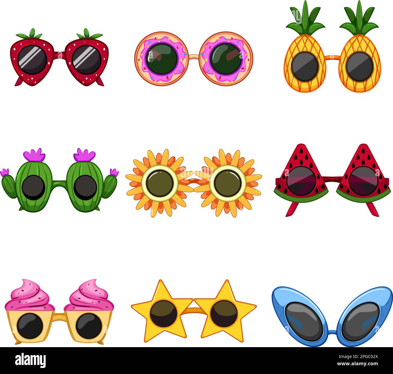 party glasses set cartoon vector illustration Stock Vector Image & Art ...