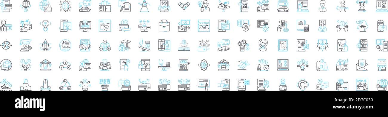 Microfinance vector line icons set. Microfinance, Loan, Finance ...