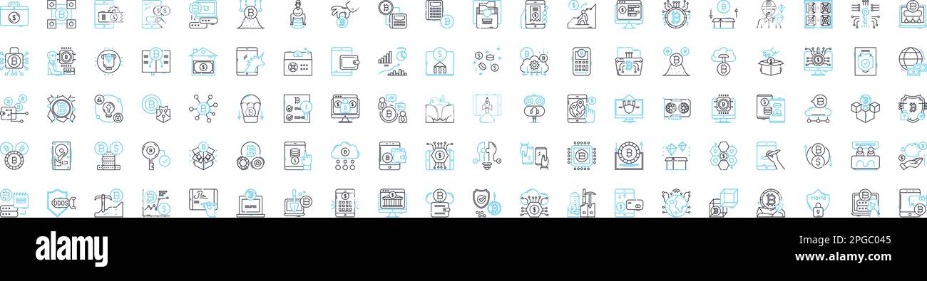 Technical analysis and market trends vector line icons set. Technical ...