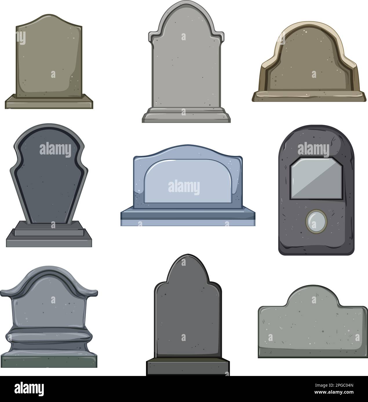 headstone set cartoon vector illustration Stock Vector Image & Art - Alamy