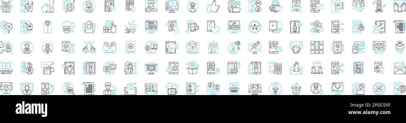 Mobile Optimization Vector Line Icons Set Mobile Optimization Responsiveness Design Webpage