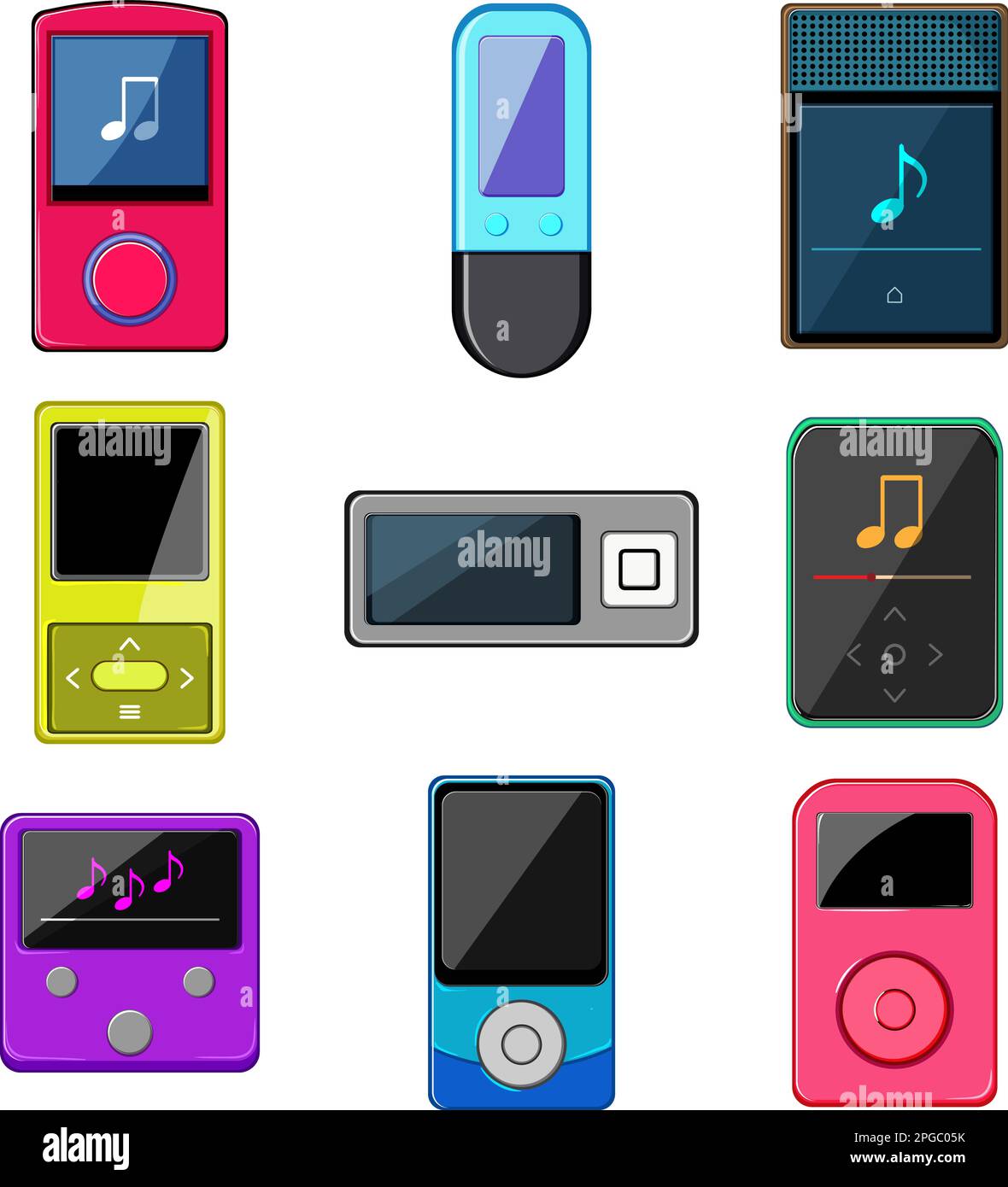 mp3 player set cartoon vector illustration Stock Vector Image & Art - Alamy