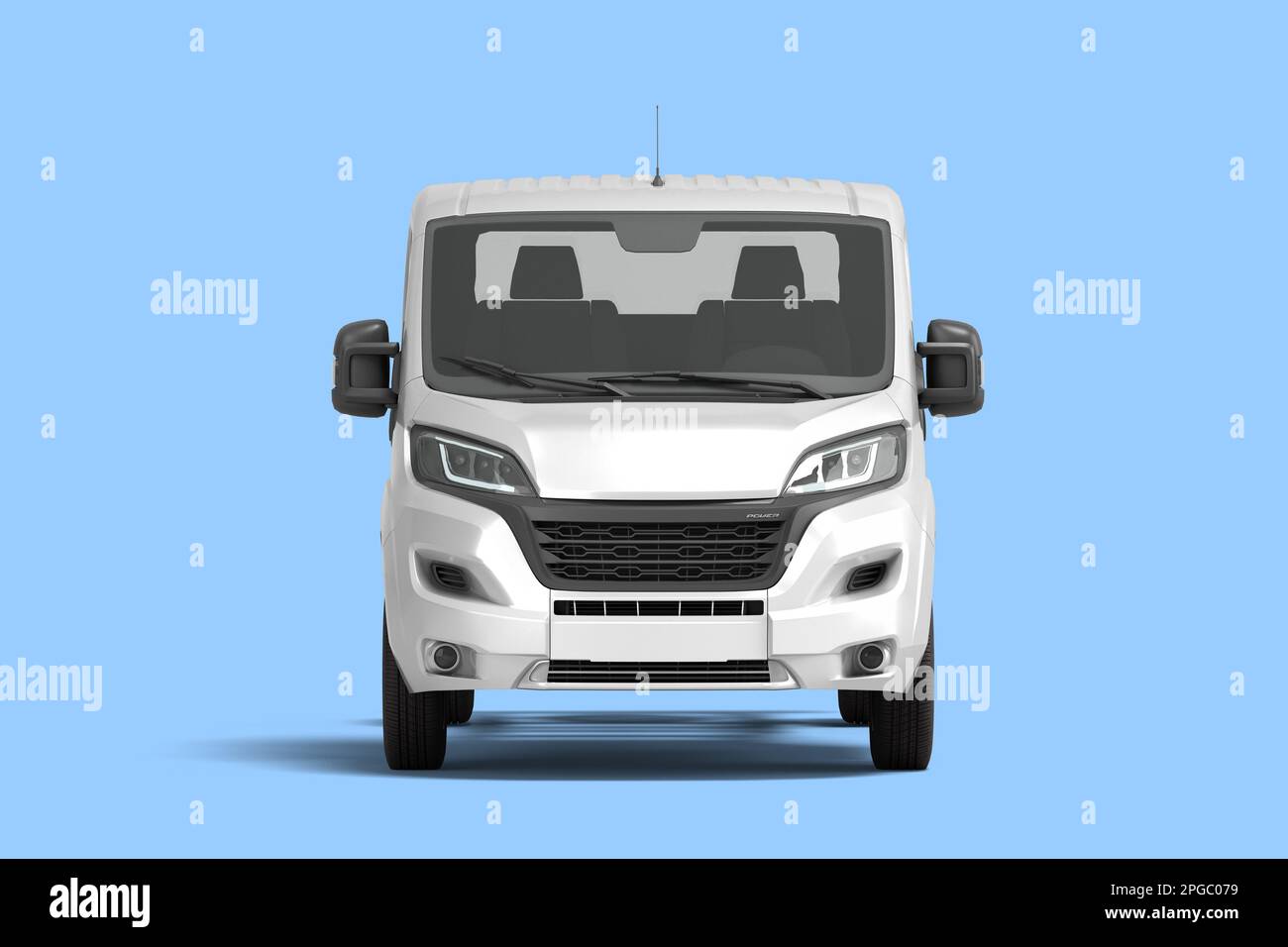 white flatbed truck for car branding and advertising front view 3d ...