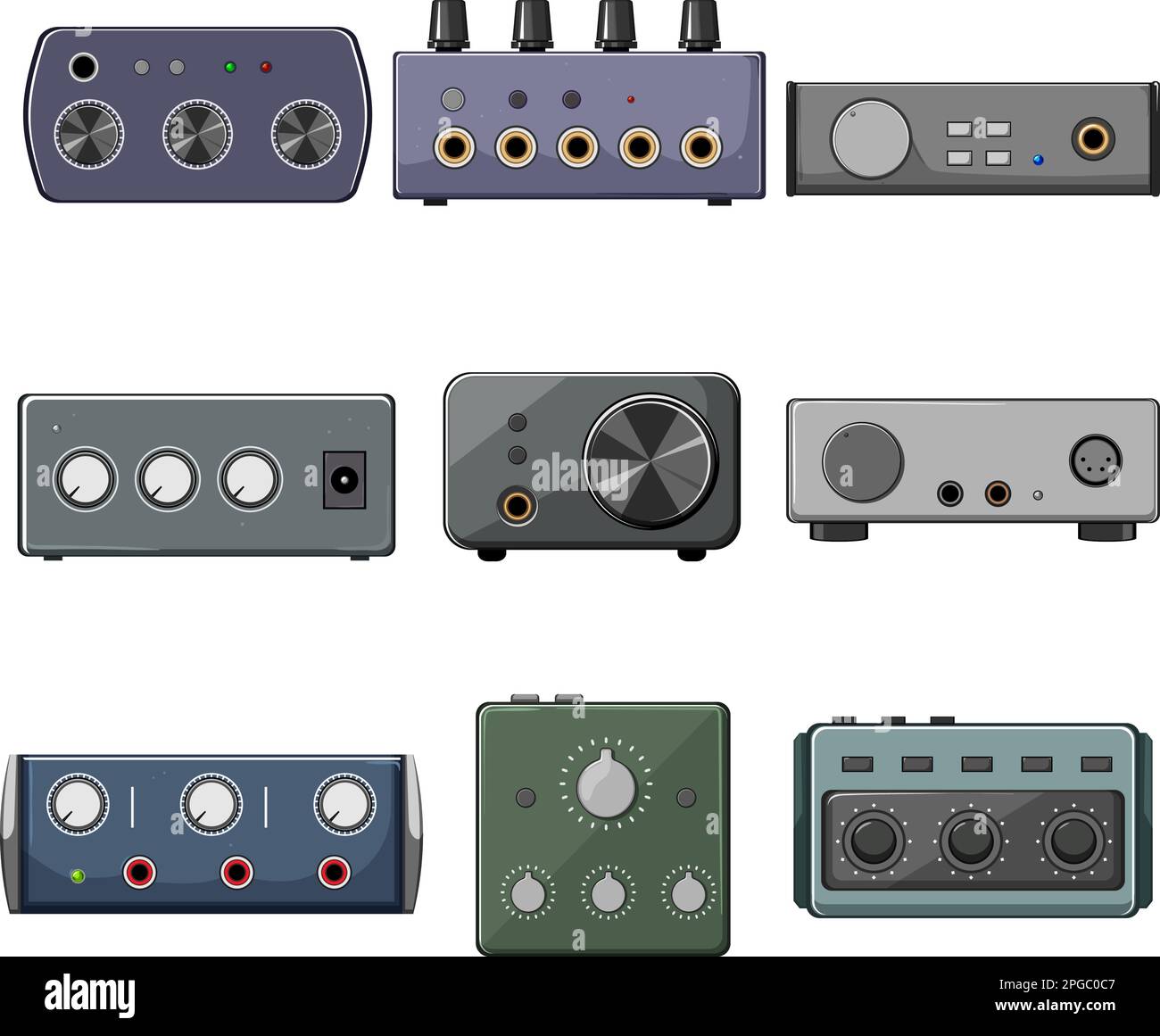 headphone amp set cartoon vector illustration Stock Vector Image & Art ...