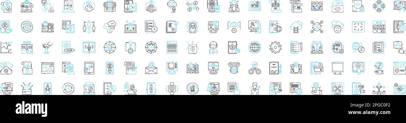 Enterprise planning vector line icons set. Business, Strategy, Plan ...