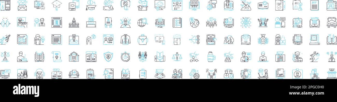 Education vector line icons set. School, Learning, College, Institute ...