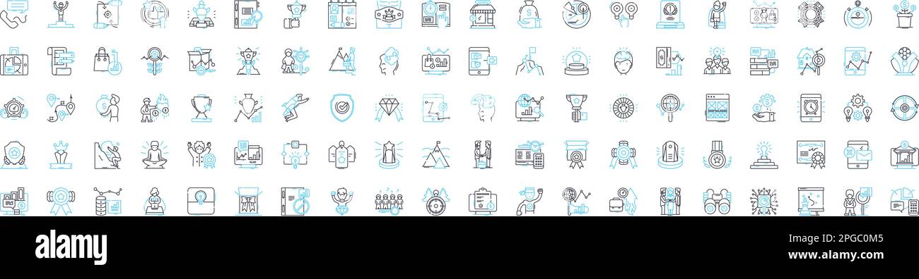 Strategy process vector line icons set. Planning, Analysis, Execution ...