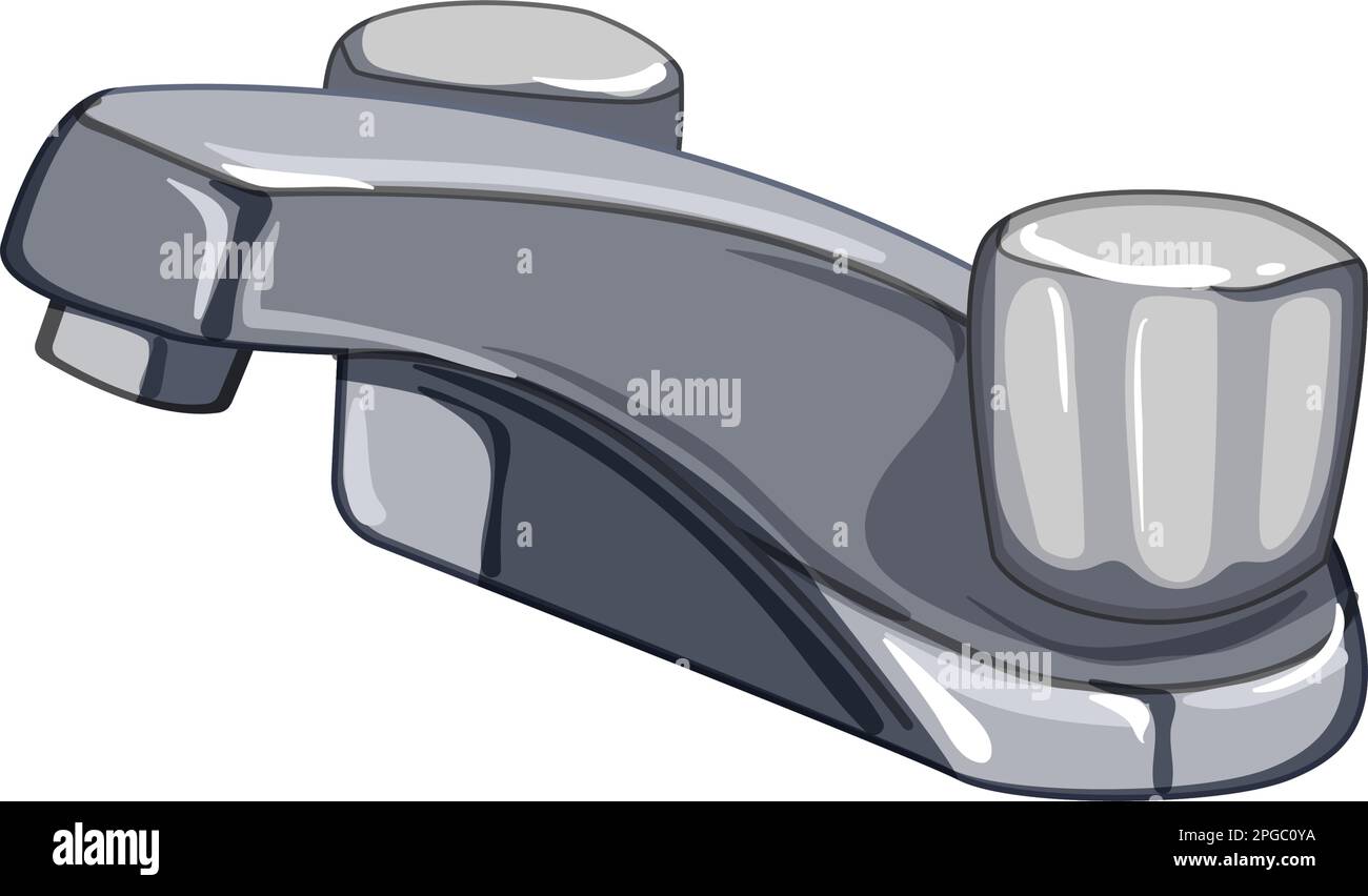 interior bathroom faucet cartoon vector illustration Stock Vector Image ...