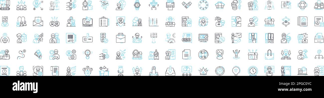 Document management vector line icons set. Document, Management ...